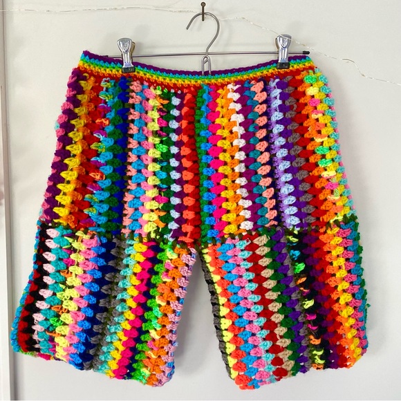 Handmade | Shorts | New Handmade Crochet Rainbow Shorts | Poshmark
